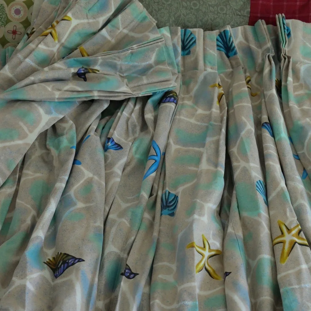 Vintage | Accents | Rare Vintage 2 Piece 98s Beach Patterned Drapes ...